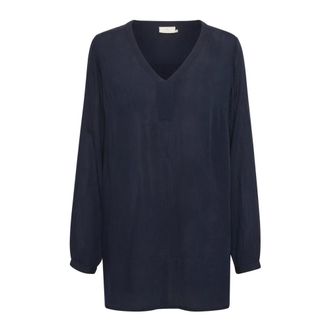 Kaffe Amber V-Neck Tunika Kleid - - Blouses & Shirts - Damen - Blau - XS
