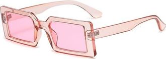 Generic Lunettes De Soleil Tendance &Agrave; Monture Carr&eacute;e Fine For Femmes, Lunettes De Soleil Polaris&eacute;es For La Conduite Et Le Sport For Hommes(Pink)