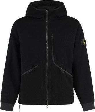 Stone Island Homme, Vestes, Noir, Taille: XL Panno Ratinato Hooded Jacket