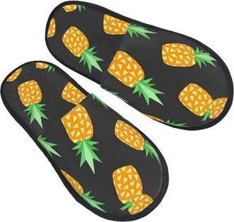 Generic Pantoufle Impression Ananas Jaune Chaussures Antid&eacute;rapants Chauds Chaussons Pour Chambre Homme Unisex M