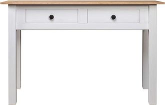 vidaXL Table console Blanc 110x40x72 cm Pin solide Gamme Panama