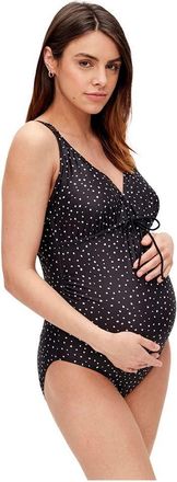 Mama Licious Damen Mlrussel Dot Swimsuit 2f A. Noos, Black/Aop:dots, XS