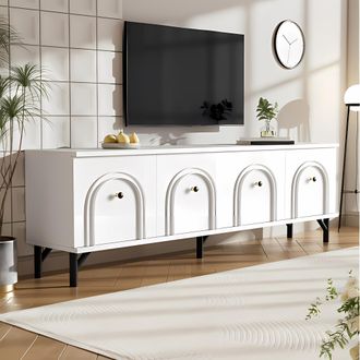 Generic TV Board mit Vier T&uuml;ren Moderne Medienkonsole mit Soft Close Funktion Fernsehschrank mit Stauraum f&uuml;r Wohnraum geeignet f&uuml;r Entertainment Bereich TV M