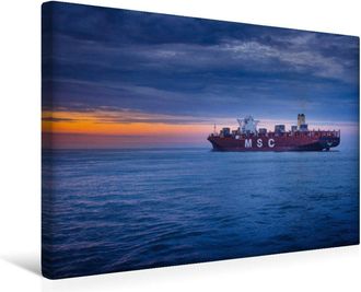 Calvendo Premium Textil-Leinwand 45 x 30 cm Quer-Format MSC OSCAR, gr&ouml;&szlig;tes Containerschiff der Welt, Leinwanddruck von Alexander Zeugner