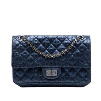 Chanel Sac port&eacute; &eacute;paule Pre-owned Double Flap - Femme - Pre-owned - Bleu - Taille: ONE Size