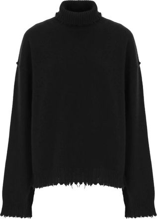 Uma Wang UMA Wang, Femme, Pulls, Noir, Taille: 38 FR Pull en Cachemire Noir à Col Haut