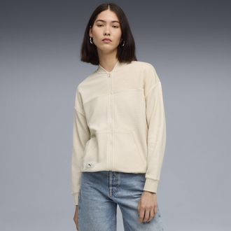 Puma Class Rei&szlig;verschluss-Jacke Damen, Kleidung, Wei&szlig;, M