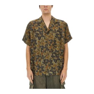 Uma Wang UMA Wang - Um1506 Chemise Popover Coupe Ample &agrave; Col Mao - Homme - Chemises - Multicolore - Taille: M