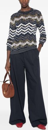 Missoni Zigzag-Knit Sweater - Navy
