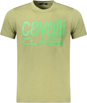 Cavalli Homme, Tops, Vert, Taille: M T-Shirt Avec Imprim&eacute; Et Logo