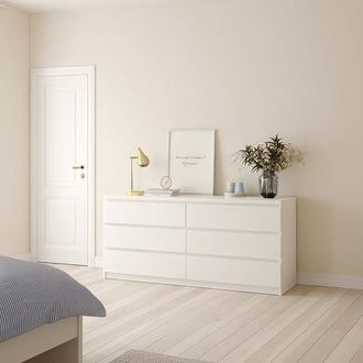 Dmora Kommode Giselle, Wohnzimmerbuffet, Wohnzimmer-Sideboard, Moderne K?chen-Speisekammer, 154x50 h70 cm, Wei