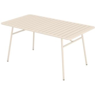 Vente-Unique Table de jardin L.160 cm en m&eacute;tal - Beige - MIRMANDE de MYLIA