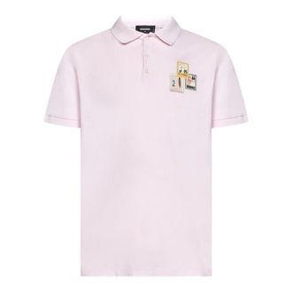 Dsquared2 Stylisches Poloshirt mit bunten Aufn&auml;hern - - Tops - Herren - Rosa - L
