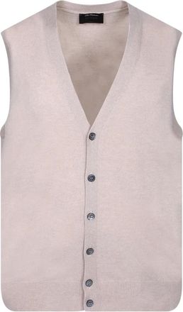 Dell'Oglio Homme, Pulls, Beige, Taille: 2XL V-neck Cashmere Vest