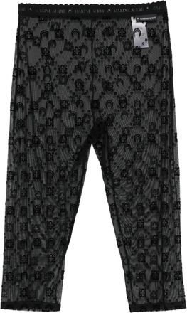 Marine Serre short en résille à ornements - Noir