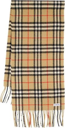 Burberry Cashmere Checked Scarf - Beige