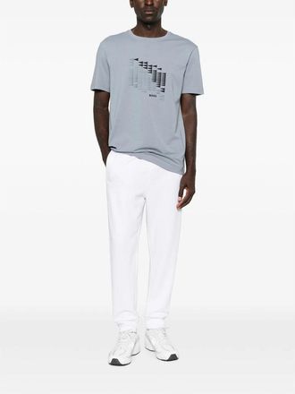 HUGO BOSS Graphic Cotton T-Shirt - Gray