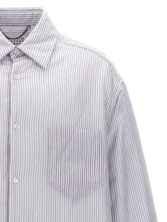 Maison Margiela Striped Cupro Shirt Jacket - Lavender