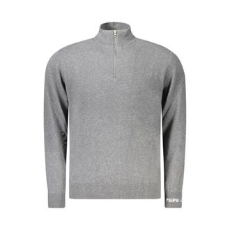 Pepe Jeans London Lang&auml;rmliger Half-Zip Pullover - - Knitwear - Herren - Grau - M