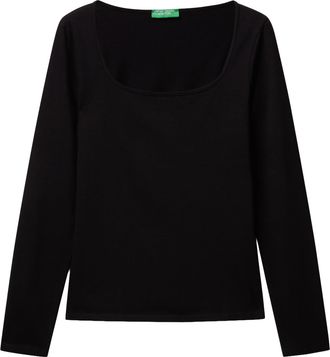 Benetton Damen M/L 3fjhd10aq T-Shirt, Schwarz, X-Large