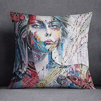 Bonamaison Le Jardin du Lin Kissenhüllen, Cotton, Mehrfarbig, 45x45