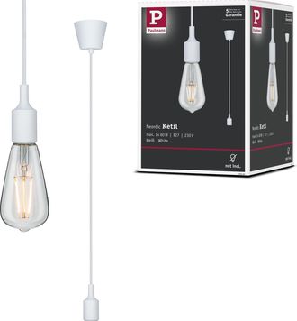 Paulmann 50383 Neordic Pendelleuchte Ketil max. 60 Watt Pendellampe Weiß Deckenlampe Silikon, Kunststoff Hängeleuchte E27 Leuchte ohne Leuchtmittel