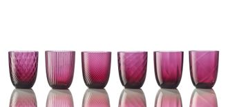 NasonMoretti Idra Set of 6 Water Glasses, Assorted Textures