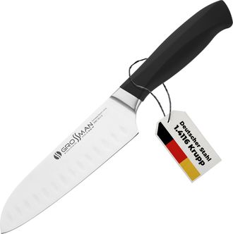 Greta Magnusson-Grossman 003HC - House Cook | Santoku Messer 29,2 cm | Ultrascharfer K&uuml;chenmesser | Deutschem Edelstahl Klinge 15,5 cm | mit Ergonomischen Griff 13,7 cm (163 G