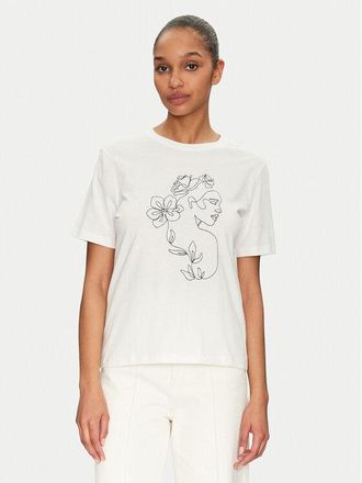 Vila T-Shirt Sybil 14108062 Wei&szlig; Regular Fit