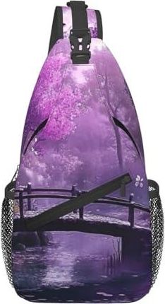 Generic Charmant violet kaki fleurs for&ecirc;t et ponts ruraux sac &agrave; bandouli&egrave;re sac &agrave; bandouli&egrave;re sac &agrave; dos de voyage sac &agrave; dos bandouli&egrave;re sac &agrave; dos pour homme r