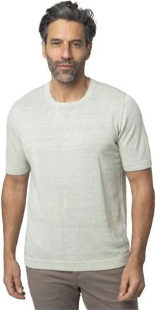 Gran Sasso Homme, Pulls, Vert, Taille: L T-shirt en lin m&eacute;lang&eacute;