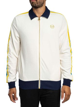 Sergio Tacchini Monte Velours-Trainingsjacke, Wei&szlig;