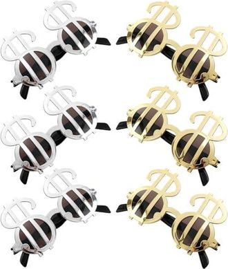 Holibanna Lot de 6 Lunettes Fantaisie pour F&ecirc;te Lunettes de Soleil en Plastique L&eacute;ger Taille Unique Adulte Accessoires Photo de Carnaval et Soir&eacute;es Costum&eacute;es 3 