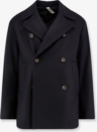 Hev&ograve; Trani double-breasted wool blend coat - HEVO - gender_Man