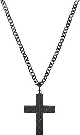 Tom Tailor Tom Tailor 2100637 Cha&icirc;ne avec pendentif en forme de croix pour homme en acier inoxydable 50 + 5 cm Noir