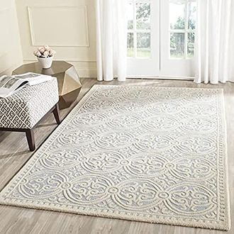 Safavieh Traditionell Teppich f&uuml;r Wohnzimmer, Esszimmer, Schlafzimmer - Cambridge Collection, Kurzer Flor, Hellblau und Elfenbein, 152 X 244 cm