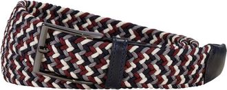 Tom Rusborg Elastischer Flechtg&uuml;rtel mit Leder-Details im Farbmix in