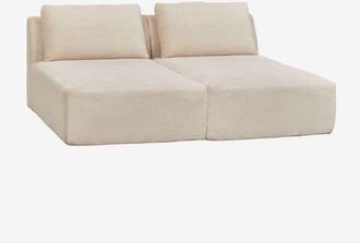 Sklum 2-teiliges modulares Chaiselongue-Sofa aus vakuumverpacktem Cord Temple