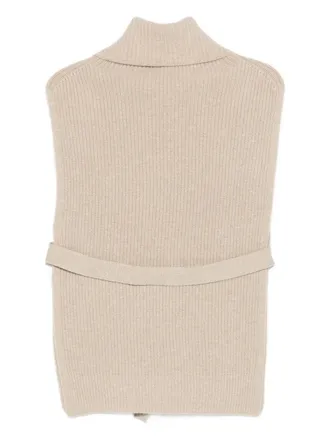 Yves Salomon Womens Roll-Neck Belted Knitted Top Aw25 W