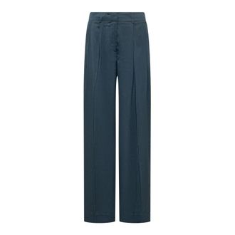 Michael Kors Femme, Pantalons, Bleu, Taille: 38 FR Pantalon Large Fluide en Satin