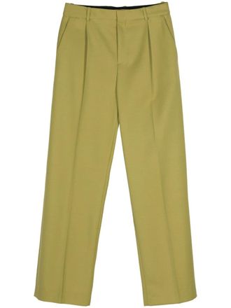 Botter pantalon en laine à pinces - Vert