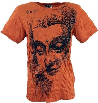Guru Shop Guru-Boutique, Bouddha T-Shirt Soleil, Orange Rouille, Ducoton, Size:M, T-shirts