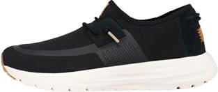 HeyDude Sirocco Neutrals - Chaussures pour Hommes - Baskets avec Semelles Confortables - Style Mocassin, Black/White, 43