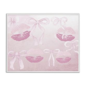 Stupell Industries Dreamy Bows & Lips Giclée-Kunst, gerahmt, Design von Kim Allen, 40,6 x 50,8 cm, Schwarz