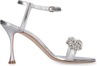 Manolo Blahnik Femme, Chaussures, Gris, Taille: 38 EU Sandales &Eacute;l&eacute;gantes &agrave; Talons