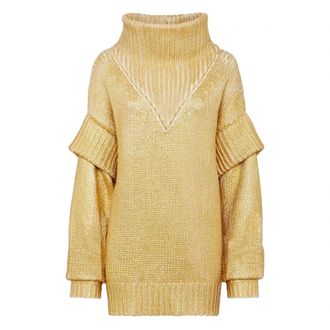Philipp Plein Maxi Pullover Hexagon - - Knitwear - Damen - Gelb - M