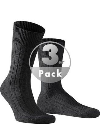 Falke Herren Socken schwarz Schurwolle unifarben