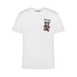 Moschino Homme, Tops, Blanc, Taille: S Teddy Bear T-Shirt