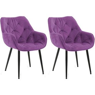 Clp Lot de 2 chaises Tanna velours Violet