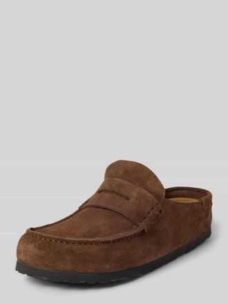 Birkenstock Slides aus Leder mit profilierter Sohle Modell Naples Wrapped